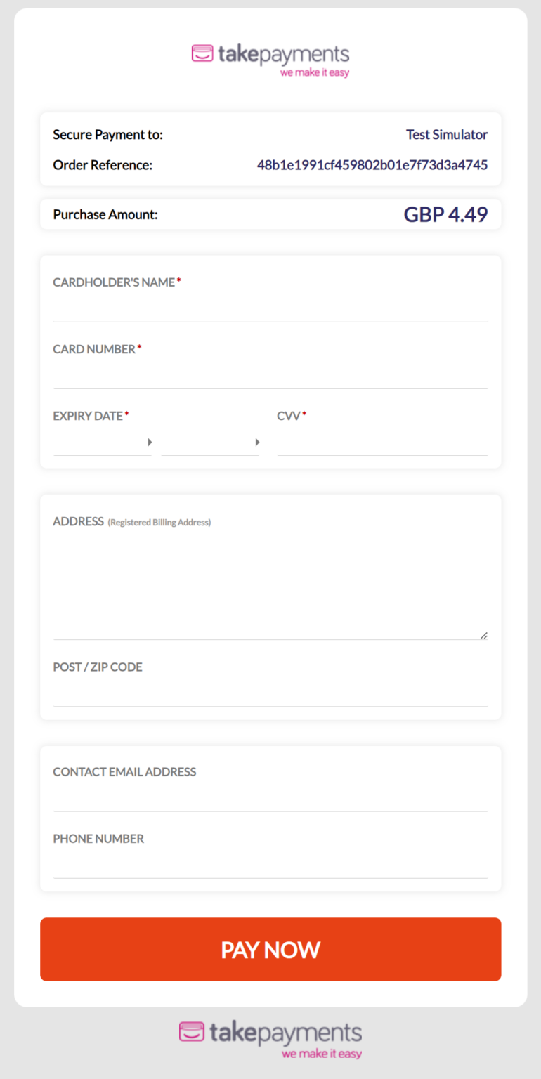 TakePayments Payment Gateway - RestroPress