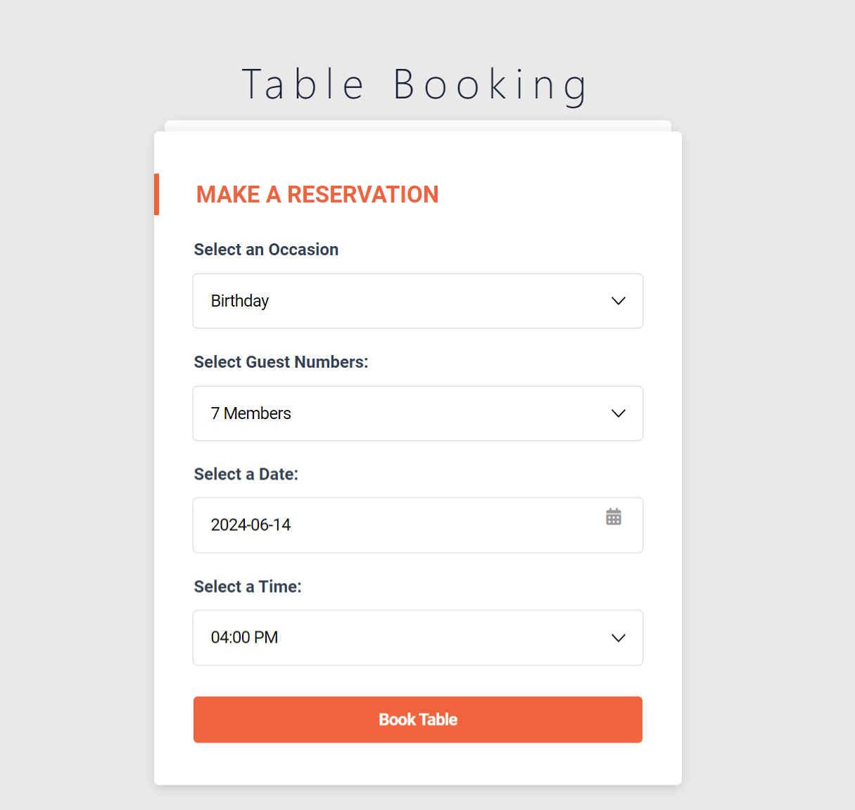 Table Booking - RestroPress